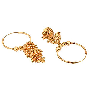 Efulgenz Indian Earrings for Women Indian Hoop Earrings Indian Jhumka Earrings Set Indian Jewelry Traditional Gold Tone Hoop Jhumka Jhumki Dangle Earrings Set for Women