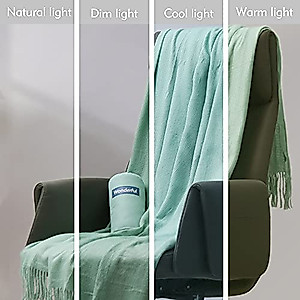 Shalala Green Throw Blanket for Couch - Knit Green Blanket with Fringe- Cozy Lightweight Decorative Throw for Bed Sofa and Living Room 50 x 60 inches