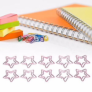 100Pcs Multifunctional Document Clip Cute Pink Star Shape Corner Clips Bookmark Metallic Paper Clips Page Markers Clips Bookmark Fixing Tool for Office