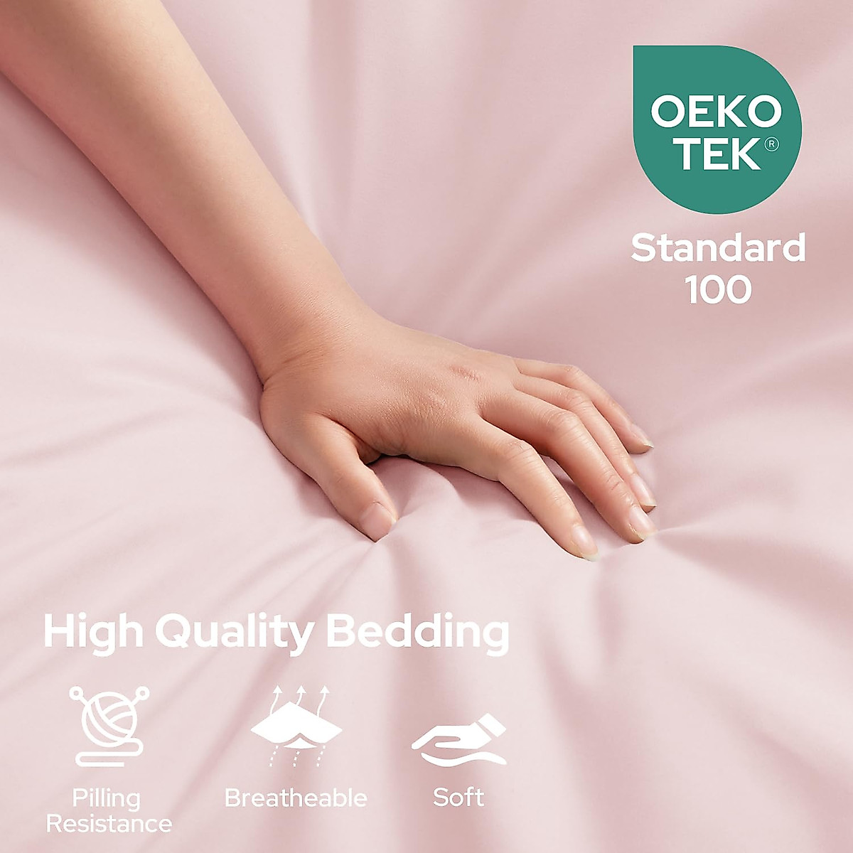 HOMEIDEAS Full Size Bed Sheets - 6 Piece Set (Pale Pink) - Extra Soft Brushed Microfiber 1800 Bedding Sheets, Deep Pocket, Wrinkle & Fade Free