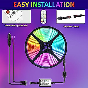 ROLiGHTiC 25FT LED Boat Lights, 12V APP RF Remote Control Pontoon Boat Lights, IP66 Waterproof RGB Marine Strip Lights, Boat Interior Light, Boat Deck Light for Bass Boat, Fishing Boat, Yacht