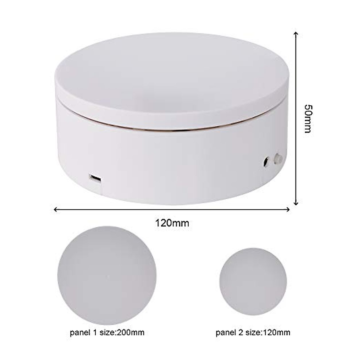 fotoconic Electric Motorized Turntable Rotating Display Stand, Remote Control Angle, Speed Direction, Various Rotation Mode, 11 Lbs Centric Loading, and 2 Pieces Magnetic Cover (4.75" & 8" Diameter)