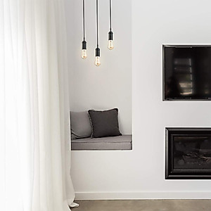 Globe Electric 34838 60W Equivalent Soft White (2150K) Vintage Edison ST19 Dimmable LED Light Bulb 4-Pack, E26 Base, 450 Lumens, Amber Glass, 4 Count (Pack of 1), 4 Piece