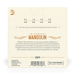 D'Addario Mandolin Monel Set, Medium, 11-40 (EJM74)