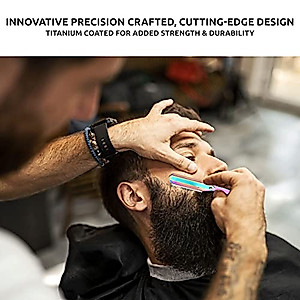 Straight Razors for Men - Professional Barber Razor for Close Shave with Premium Quality Edge, Blades Pack & Maintenance kit included with Pouch GOLD