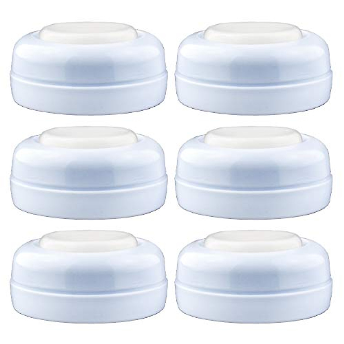 Maymom Screw Lids Aka Travel Caps with Rewritable Sealing Disc Compatible with Avent, Maymom Wide Mouth Bottles; Cap Replace Avent Natural Bottle Sealing Ring and Sealing Disc, 6pcs. (Blue)