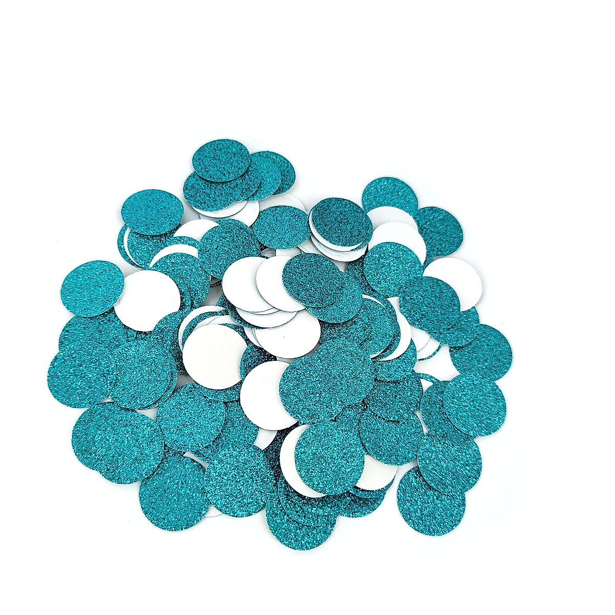 Mybbshower Turquoise Glitter Round Circle Sticker Invitation Seals - 1" x 150 Glitter Polka Dot Envelope Seals DIY Card Craft SupplyWedding Planner Sticker