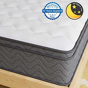 PHYAIR King Mattress, 10 Inch Innerspring Hybrid Mattress in a Box, Individually Pocket Coils for Motion Isolation & Cool Sleep, Queen Bed for Back Pain,CertiPUR-US,100 Nights Trial