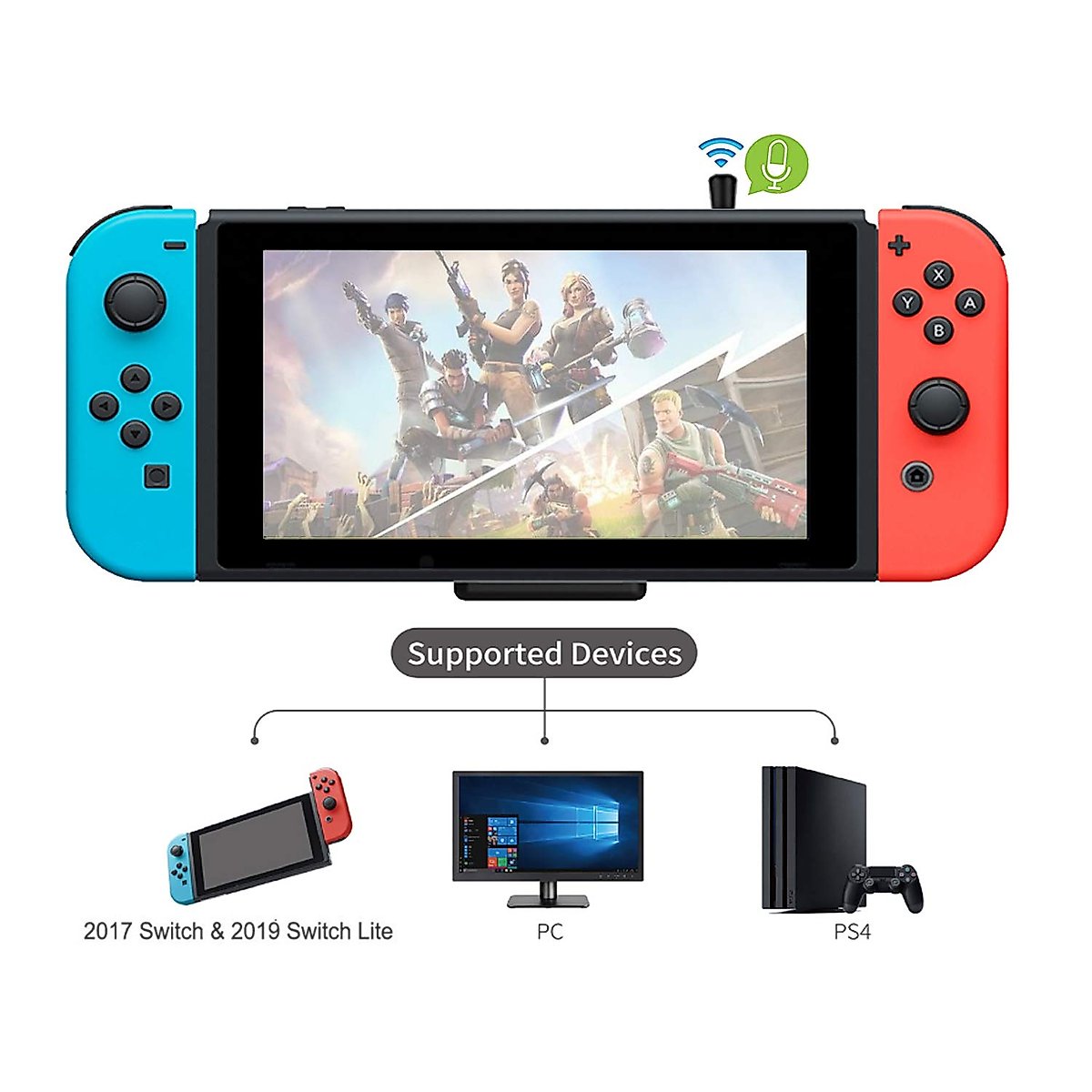 Gulikit Switch Bluetooth Adapter ,5.0 Wireless Audio Transmitter w/aptX Low Latency ,Game Voice Chat,AirPods Bluetooth Headphone Speakers Headset for Nintendo Switch & Switch Lite, PS5 PS4 PC,Black