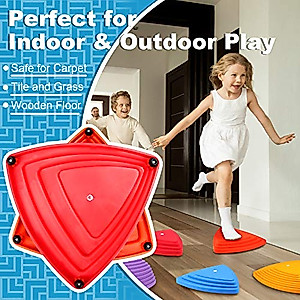 Gentle Monster Stepping Stones for Kids, Set of 11 Pcs for Balance with Non-Slip Bottom - Exercise Coordination and Stability