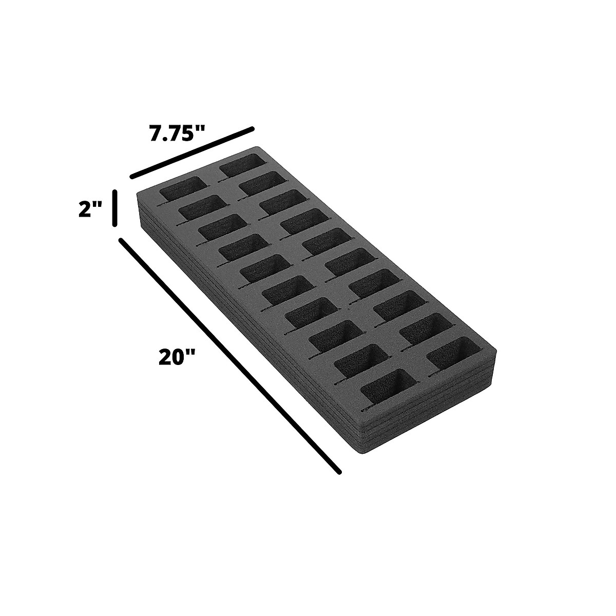 Polar Whale 2 Cocktail Capsule Drawer Organizers Tray Insert Compatible with Bartesian for Kitchen Home Bar Party Waterproof Washable Black Foam 20 Compartment 7.75 x 20 Inches