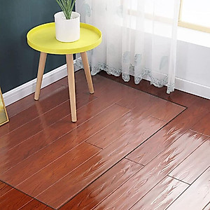 Clear PVC Desk Chair Mat Chair Mat Transparent PVC Floor Protection Pad Door Mat,1mm Thick, Hallway Hardwood Floors Mat Protect Pad, Non-Skid,Low Pile Doormat Use-70/90/110/130/150cm wide, 100-280cm l