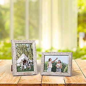 Lyeasw Rustic 4x6 Picture Frame Set of 12, Multi Woodgrain Farmhouse Photo Frames for Wall or Tabletop, Beige
