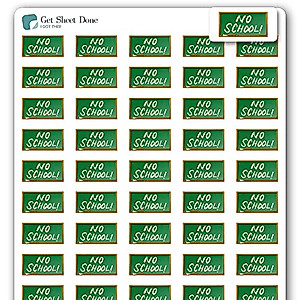 No School Planner Stickers / 54 Fun Vinyl Stickers (1/2”) / School Schedule Student Teacher Educational /  Essential Productivity Life Planner/Bujo Bullet Journaling (Matte Vinyl, 1 Sheet)