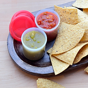 Youngever 3 Pack Plastic Condiment Containers, Sauce Containers with Lid, Plastic Salad Dressing Container (3.5oz)