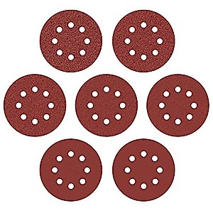 Luckyway 72-Piece Sandpaper Set, 5 Inch 8 Hole Hook and Loop Adhesive Sanding Discs Sandpaper for Random Orbital Sander 40 60 80 120 180 240 320 grits