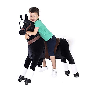 Gidygo Kids Ride On Pony Riding Walking Horse Plush Animal for Children 3 to 6 Years Old or Up to 65 Pounds