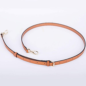 VanEnjoy Genuine Leather Adjustable Purse Strap Replacement for Crossbody Handbag - 0.71" Wide,51" Long (Khaki)