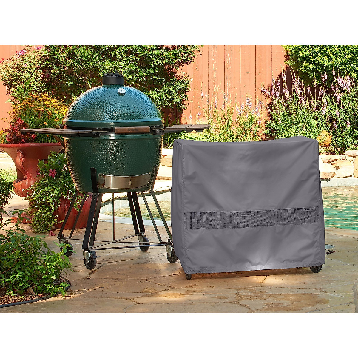 Covermates Outdoor Serving Cart Cover - Water Resistant Polyester, Drawcord Hem, Mesh Vents, Patio Furniture Table Covers, 50W x 30D x 34H, Charcoal