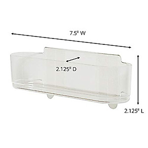 Command Display Ledges, Quartz, 2-Ledges, 8-Medium Foam Strips (HOM23Q-2ES), Great for Dorm Decor & Medium Caddy, Clear, with 4 Clear Indoor Strips, Organize Damage-Free