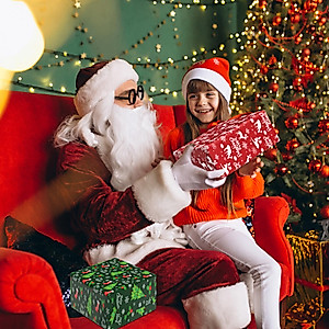 SaringSwoon Christmas Wrapping Paper for Boys Girls Kids Adults - Xmas Gift Wrap With Gnome, Reindeer, Polar Bear, Merry Christmas on Green and Red - 43×29 Inches, 6 Folded Sheets, Recyclable