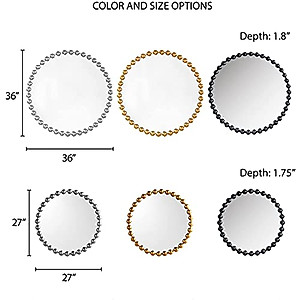 MADISON PARK SIGNATURE Wall Décor Marlowe Metal Spherical Frame Round Mirror for Living Room - Home Accent, Ready to Hang Bedroom Decoration, 27" Diameter, Gold