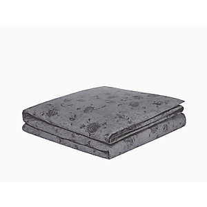 Calvin Klein Home Floral Printed Full Duvet Cover Set of 3 Pieces -1 Duvet Cover and 2 Sham Covers, 100% Cotton 200 Tc (Dark Grey)