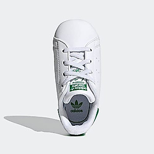 adidas Originals unisex baby Stan Smith Crib Sneaker, White/White/White, 3 Infant US