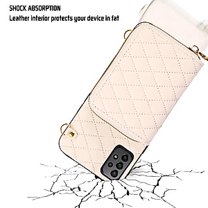 Furiet Detachable Crossbody Strap Wallet Case for Samsung Galaxy A32 5G 2021 6.5 inch Zipper Purse, Multi Card Slots and PU Leather Stand Phone Cover for M32 G5 A 32 32A S32 SM-A326U A326U Women Beige