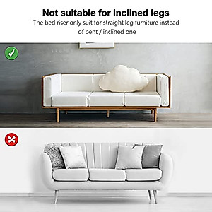 xiskt Bed Risers Adjustable 4 Inch Furniture Risers with Screw Clamp, Heavy Duty Risers for Chair Desk Sofa Tables Couch, Fit Furniture Legs Diameter from 0.8''–1.4'' Lifts up to 20,000 lbs (4 Pack)