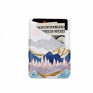 BayPastel X Adhesive Cell Phone Credit Card Stick On Wallet Holder Phone Pocket Pouch Sleeves for iPhone,Samsung Android and All Smartphones (Summer Mountain)
