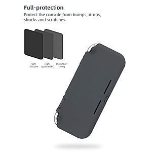 GeekShare Soft Silicone Case Compatible with Nintendo Switch Lite, Anti-Collision Non-Slip Shockproof Silicone Protective Cover Shell for Switch Lite (Gray)…