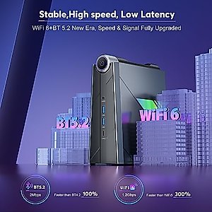 [Mini Gaming PC] Intel Core i9-11900H, up to 4.9GHz, 16GB DDR4 Dual Channel 512GB M.2 NVMe SSD, Mini PC [3 Adjustable Mode/RGB Lights] Mini Computers 4K Triple Display, Desktop Computer WiFi6, BT5.2