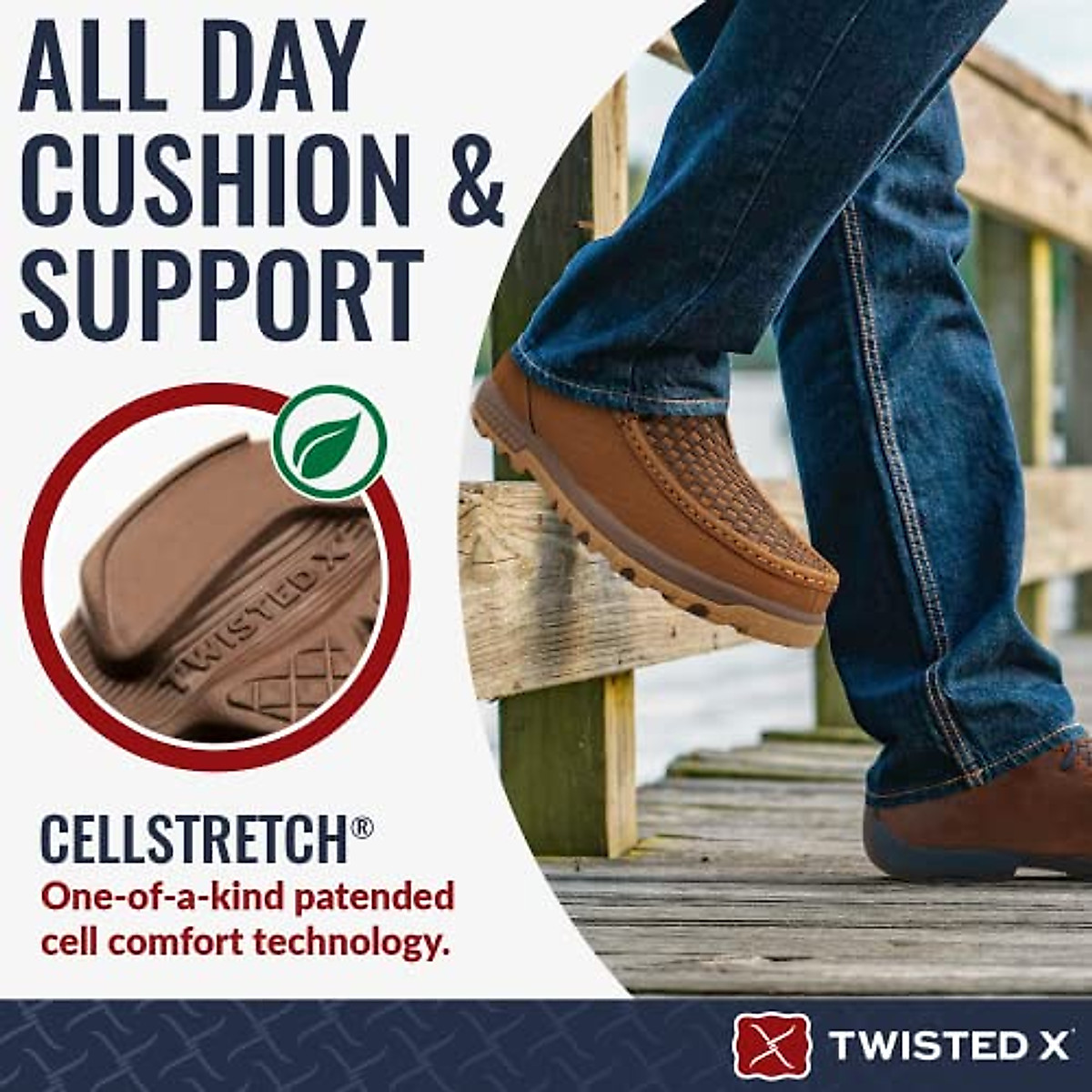 Twisted X Men's Chukka Driving Moc, Moc Toe with CellStretch, Clay & Cocoa, 10.5 M