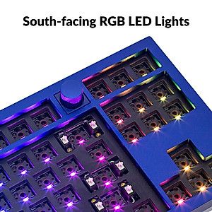 Keychron Q3 TKL Layout Hot-Swappable Wired Custom Mechanical Keyboard Full Aluminum Knob Barebone Version, QMK/VIA Programmable Macro, Double-Gasket DIY Kit Compatible with Mac Windows Linux-Blue