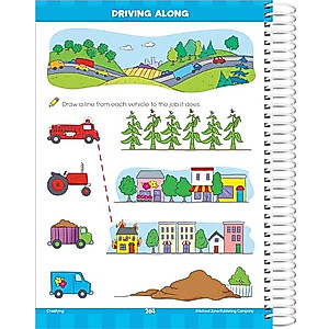 School Zone - Big Kindergarten Workbook - 320 Spiral Pages, Ages 5 to 6, Early Reading and Writing, Numbers 0-20, Basic Math, Matching, Story Order, and More (Big Spiral Bound Workbooks)
