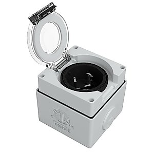 MaxLouder 50 Amp 125/250Volt Generator Power Inlet Box,NEMA SS2-50P 12500W Outdoor Dustproof and Weatherproof for Electric Vehicles,Generators,Welding Machines,etc.ETL Listed.
