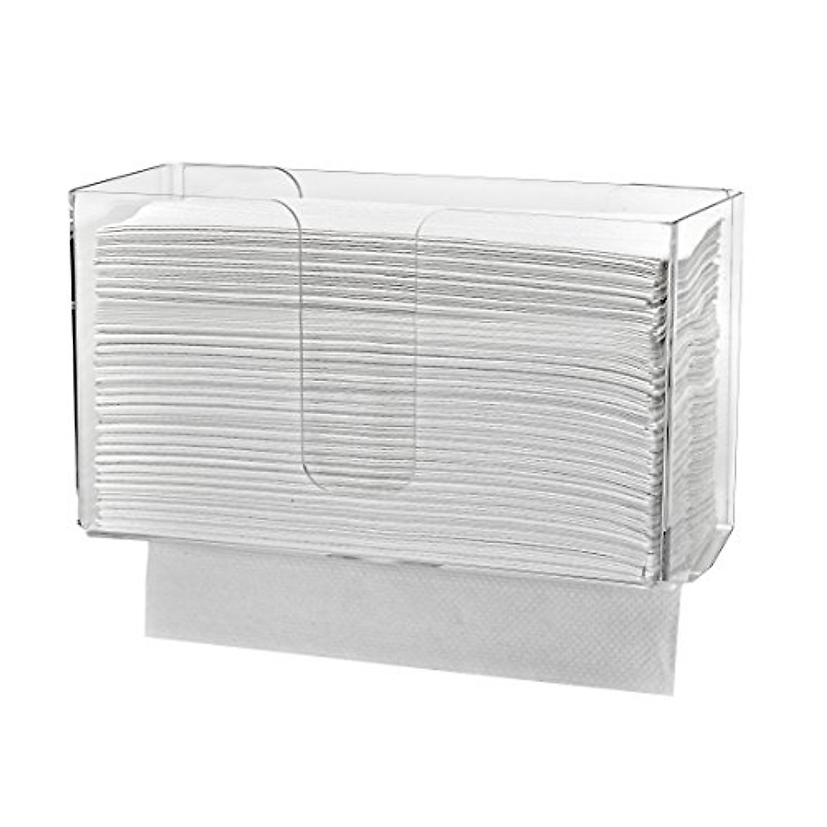Alpine Industries Acrylic Wall-Mounted Paper Towel Dispenser - Single or Multiple Towel Retrieval - Bi Fold and C Fold (Clear)