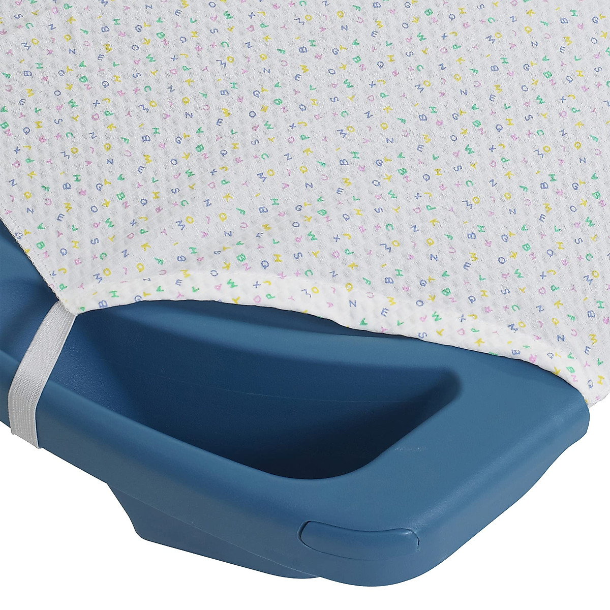 Angeles Angels Fitted Cot Sheet with Elastic Straps, Standard Size, Preschool, Daycare Bedding, Colorful ABC Print