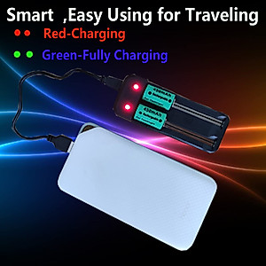 funkawa Shockli CR2 Rechargeable Batteries 450mAh, 3.7V RCR2 Batteries (4-Pack) with 2 -Slot Battery Charger(Not for Arlo Batteries)