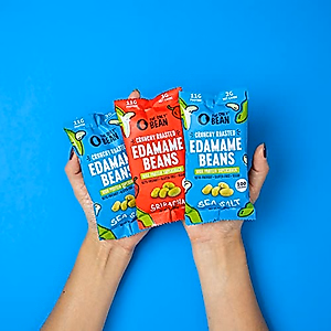 The Only Bean Crunchy Roasted Edamame - Healthy Snacks for Adults and Kids (Variety Pack) Low Calorie & Carb Keto Snack Food, Vegan Gluten Free High Protein Office Snack (11g), 0.9oz 24 pack
