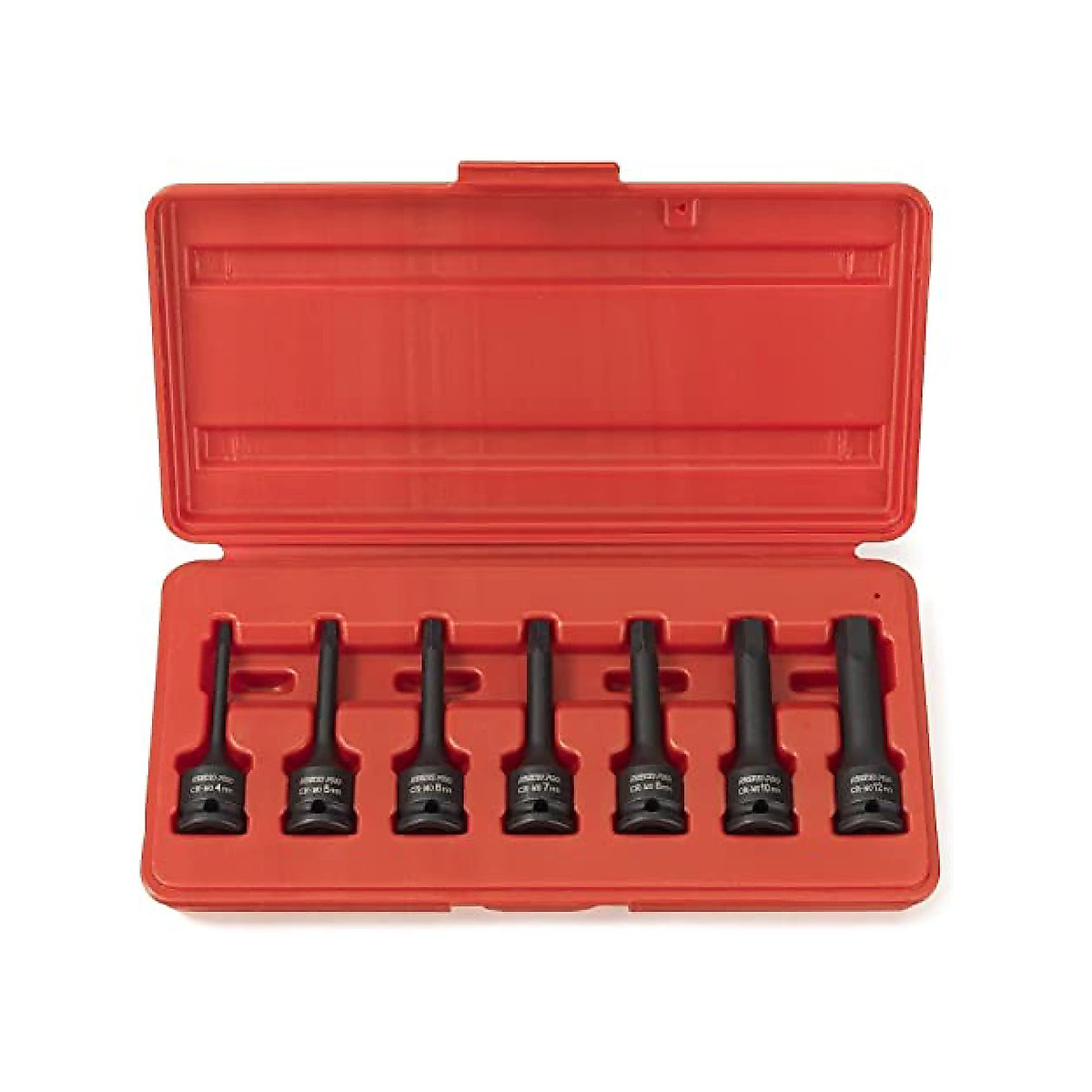 NEIKO 01130B 3/8" Drive Allen Socket Set, 7 Piece, 3 Inch, 3/8” Impact Hex Bit Socket Set, Metric Hex Driver 4 mm to 12 mm, Chrome-Moly Cr-Mo Impact Grade