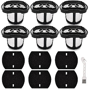2390A Pet Hair Eraser Cordless Hand Vacuum Filter Replacement for Bissell Pet Hair Eraser Hand Vacuum 2284W, 2390A, 2390, 2389, 2579, Part # 1614212, 1614203, 1614204, 6 Vacuum Filters, 6 Foam Filters