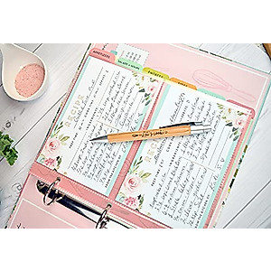 Recipe Binder 3 Ring Organizer Blank Recipe Book 8.5" x 9.5" with 50 Blank Recipes Cards (4x6); Dividers and Page Protectors; Recipe Book to Write in Your own Recipes