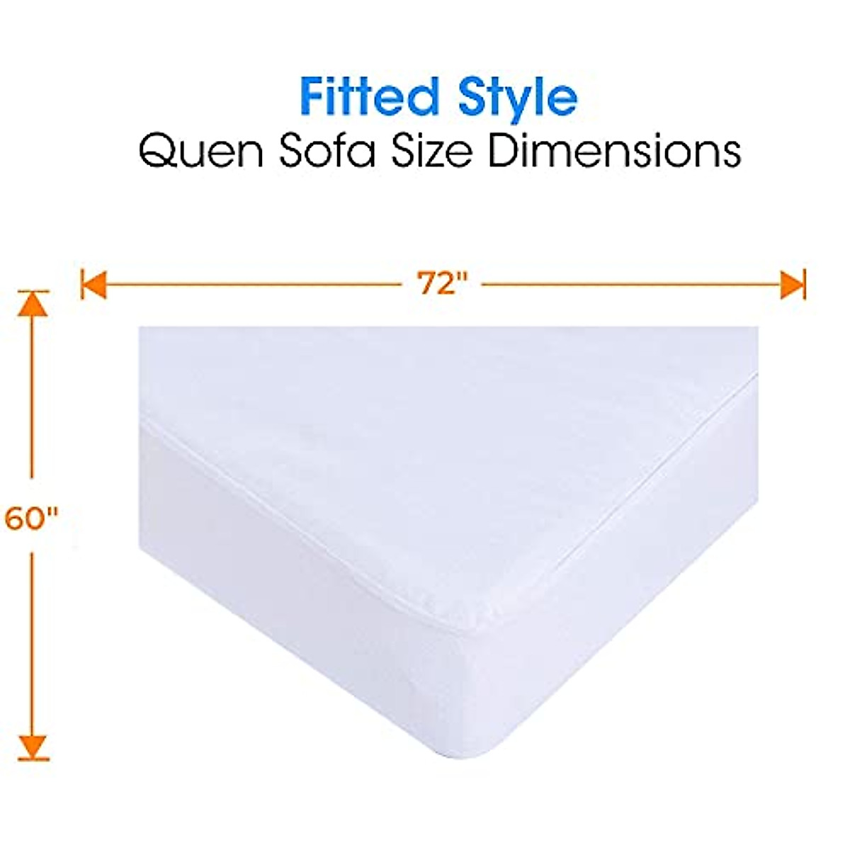 Hudson Comfort Sleeper Sofa Bed Cover, Waterproof On Top, Microfiber Comfortable Fabric, Sofa Mattress Fitted Sheet (Sofa Queen 60x72)