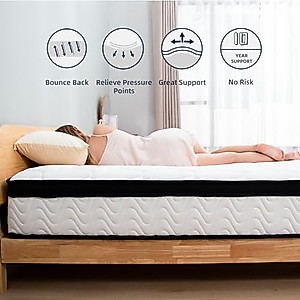 MOLBIUS Full Size Mattress | 10 Inch Hybrid Mattresses Full in a Box | Medium Firm Memory Foam and Individual Pocket Springs | Fiberglass Free Bed Matress | Breathable | CertiPUR-US