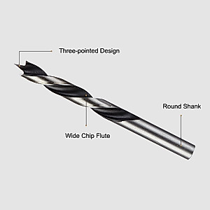 Hymnorq Brad Point Wood Drill Bits 8PC Set, Metric Size 3mm-10mm by 1mm in Index Case, High-Carbon Steel, Perfect for DIY Woodworking Carving Engraving Drilling