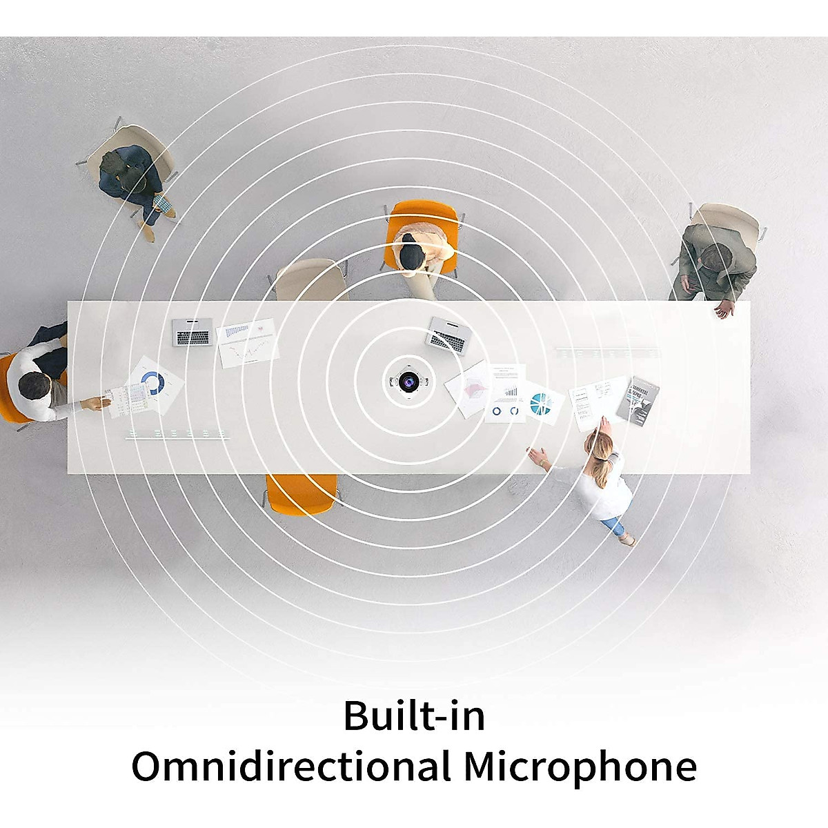 j5create 360 Degree All Around Meeting Webcam - 1080P HD Video Conference Camera with High Fidelity Microphone, USB-C | for Video Conferencing, Online Classes, and Collaboration (JVCU360)