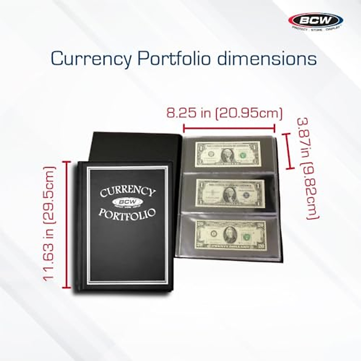 BCW Currency Portfolio - Compact Bill Organizer with 10 Sealed 3-Pocket Pages
