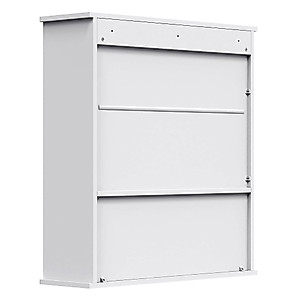 Bathroom Wall Cabinet, Toilet Storage Cabinet with Adjustable Shelf, above Toilet Storage Cabinet, Bathroom Cabinet Wall Mount, Hanging Medicine Cabinet for Entrances, Kitchen, Living Room,White